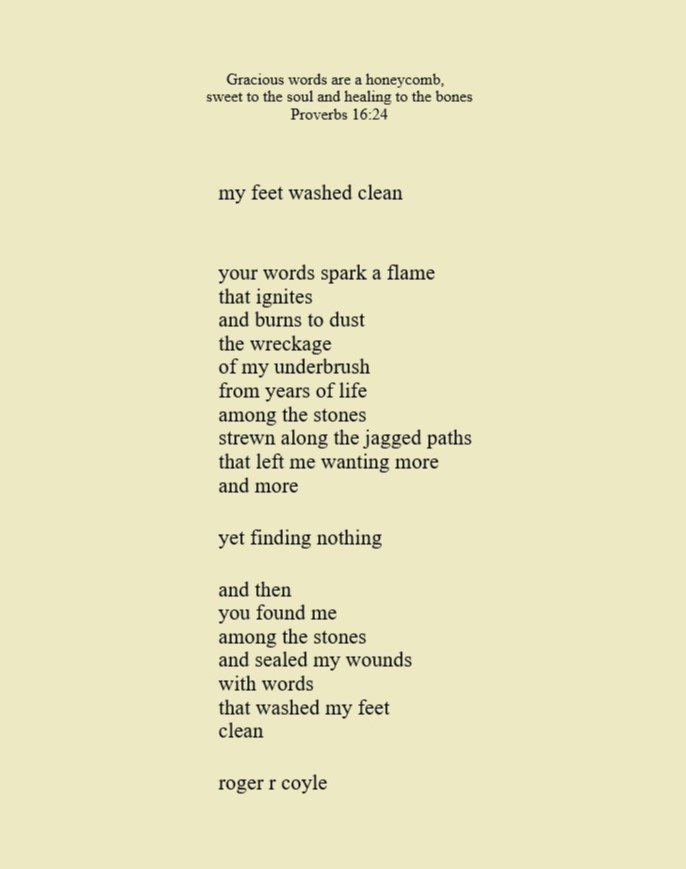 my feet washed clean – Roger R Coyle – Author