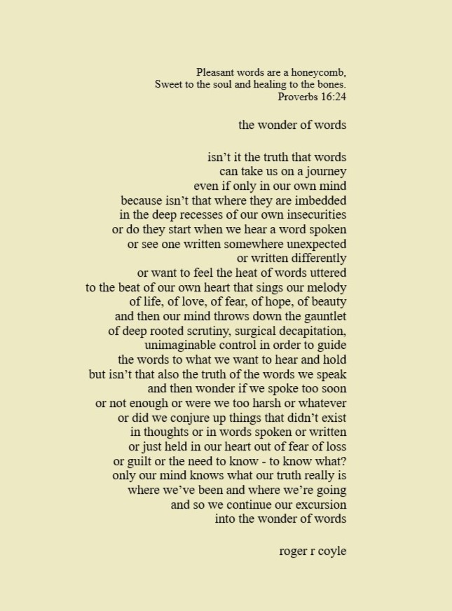 the wonder of words – Roger R Coyle – Author