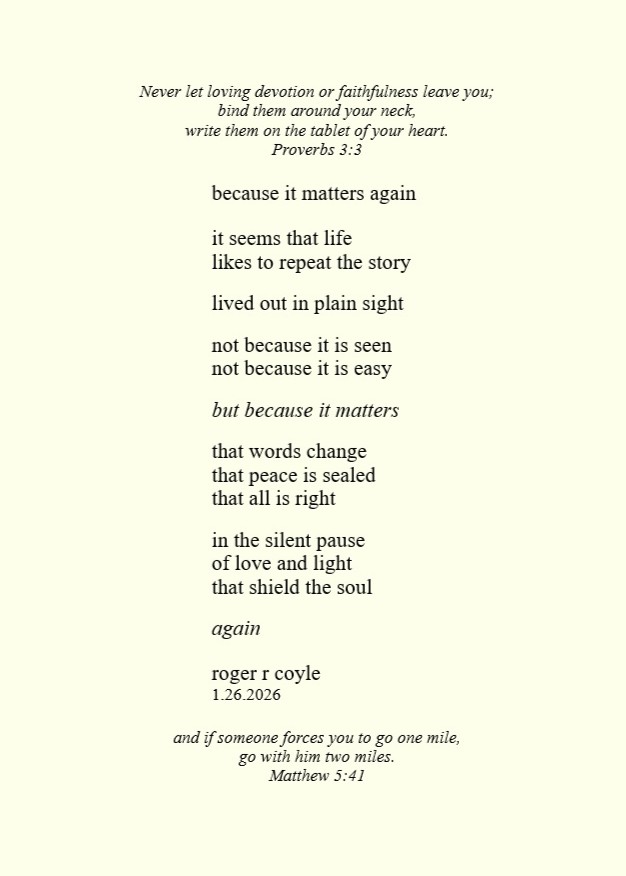 because it matters again – Roger R Coyle – Author